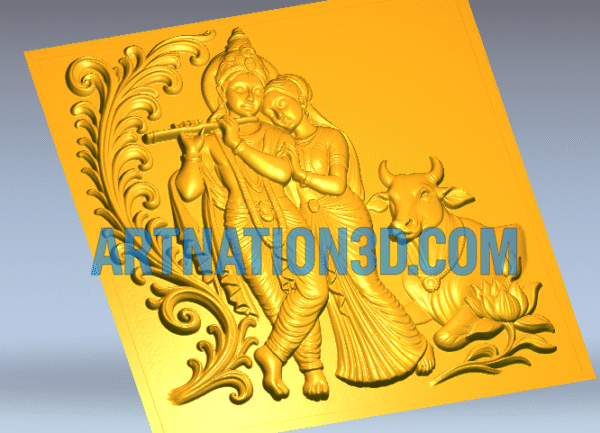 Radha Krishna 3D Model | Divine Love Relief Art | CNC Temple Wall Panel ...
