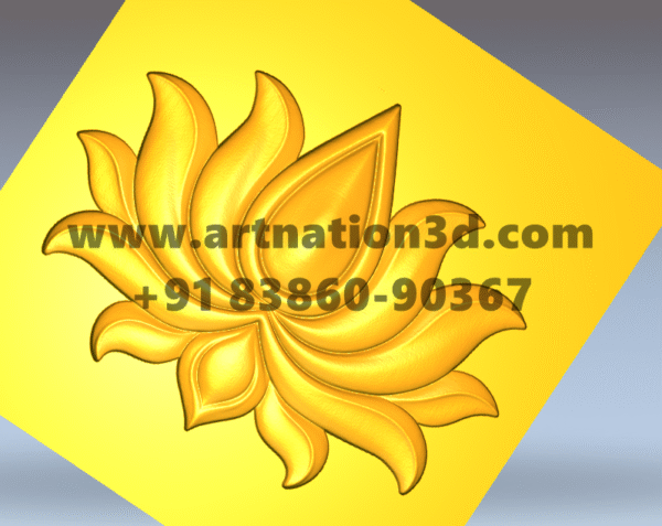 Lotus Flower 3D Relief Model | Sacred Bloom CNC Design | STL File ...
