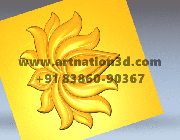 Lotus Flower 3D Relief Model | Sacred Bloom CNC Design | STL File ...